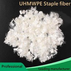 China 10/12/38/51mm UHMWPE staple fiber,short HPPE yarn for concrete /bridge/building/home textile filament supplier